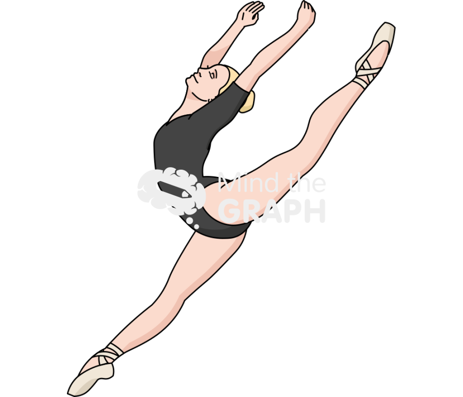 Caucasian girl ballet dancer jump